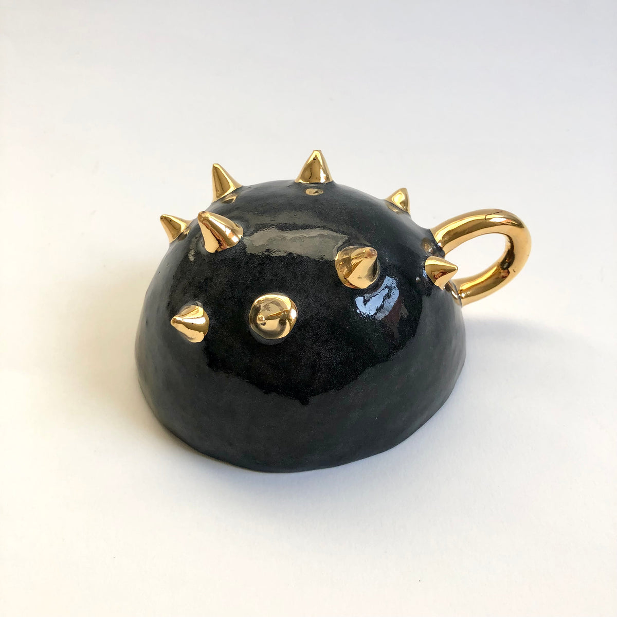 Gold Handle Porcelain Punk Cup | Domingo Ceramics